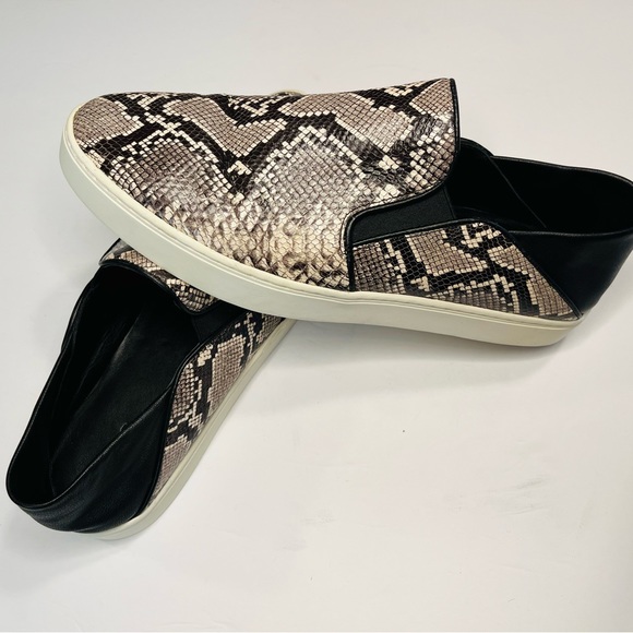 Vince | Shoes | Vince Womens Garvey Slip On Python Embossed Leather Sneakers Size 9m | Poshmark